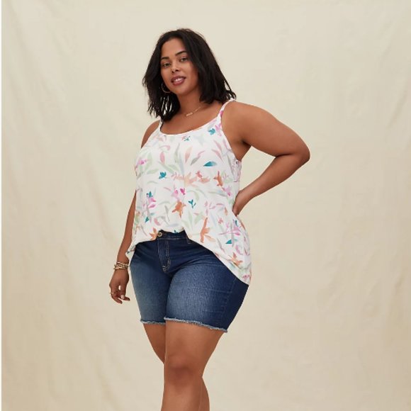 torrid | Tops | Torrid Super Soft White Multi Watercolor Floral | Poshmark